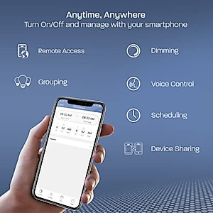 Feit Electric Smart Recessed Light, Fits Most 5-6" Can Housing, Works with Alexa or Google Assistant, Dimmable, 75W Equiv, 1000 Lumens, 2.4GHz WiFi Color Changing Downlight, LEDR6/RGBW/AG, 1 Pack