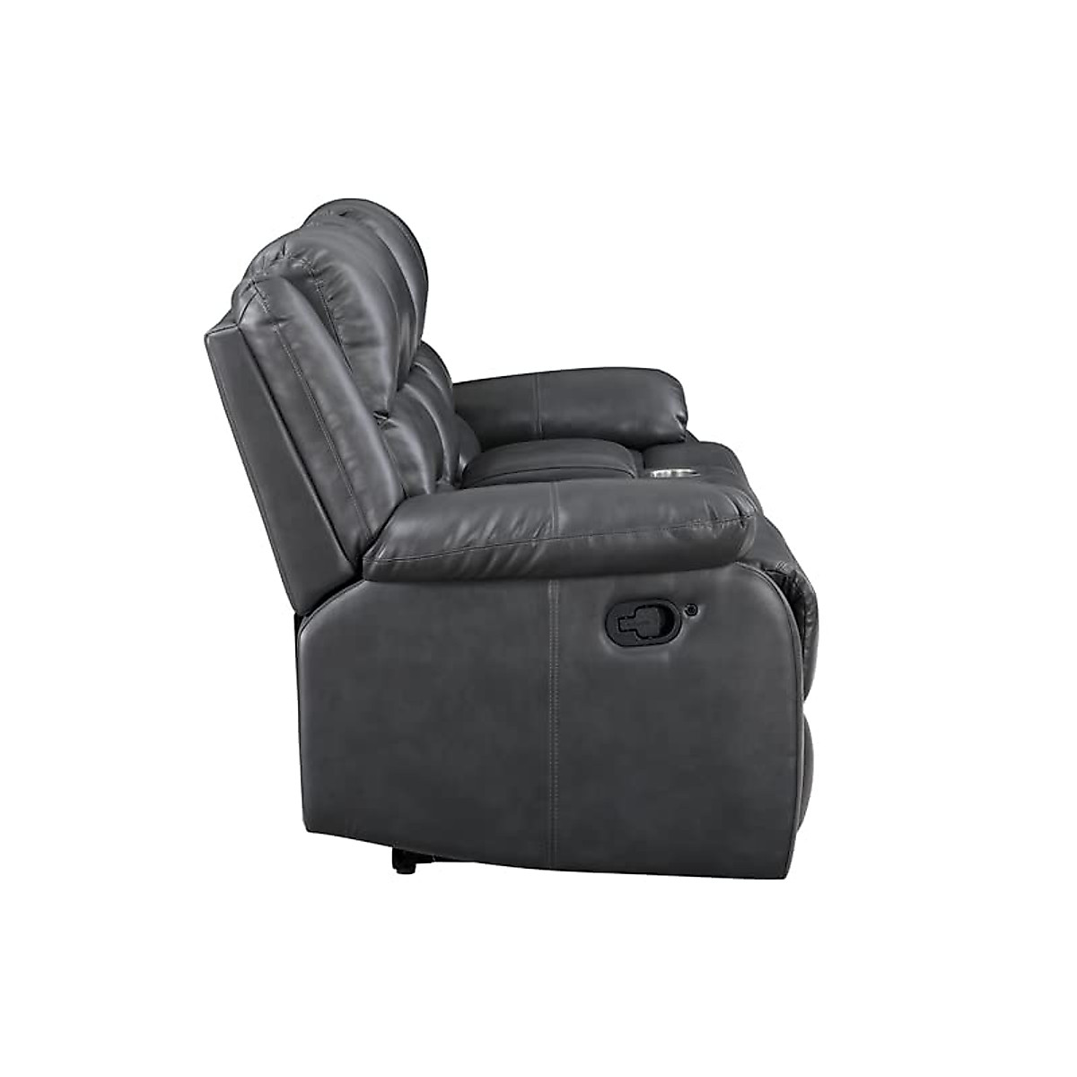 Galaxy Home Furnishings Martin Manual Reclining Loveseat Finished with Faux Leather/Wood in Gray