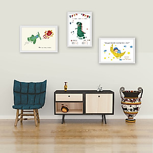 Xingwenice Baby Ink Pad Handprint and Footprint - Washable Safe Pet Paw Print Stamp, Non-Toxic and Acid-Free Ink, Perfect Family Keepsake Baby Shower Gifts for New Mom (Blue, Pink), 3.74×2.52×0.86 ''