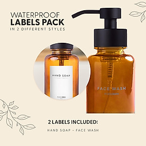 MaisoNovo Foaming Soap Dispenser - Hand Soap Refills for Foaming Dispenser - Amber Bottle 14 oz - 4 Mix Tablets