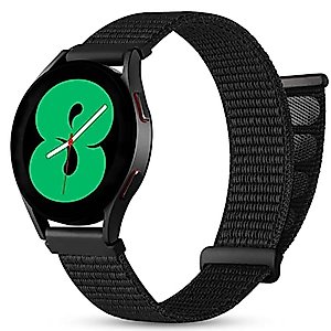 DaQin Compatible with Galaxy Watch 6 Band/Galaxy Watch 5 4 Band 40mm 44mm, 20mm Sport Nylon Band for Samsung Galaxy Watch 6 4 Classic/Galaxy Watch 5 Pro Band/Galaxy Watch Active 2 Band Women Men,Black