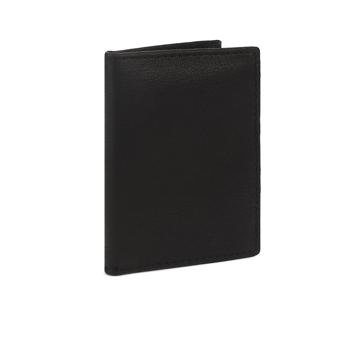 LB LEATHERBOSS Genuine Leather Small Bifold Plain Credit Card Holder Wallet for men women, Brown