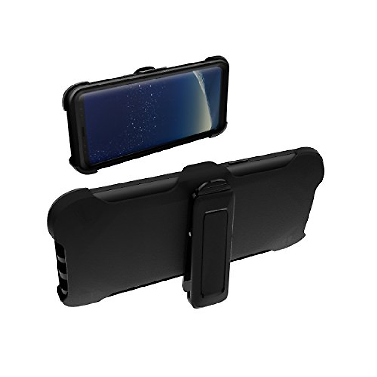 Samsung Galaxy S8 Plus Case, ToughBox® [Armor Series] [Shockproof] [Black] for Galaxy S8 Plus Case [with Holster & Belt Clip] [Fits OtterBox Defender Series Belt Clip Cover]