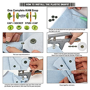 408 Sets Plastic Snap Buttons, No-Sew T5 Snaps with Organizer Storage Case for Bibs Diapers Crafts by ilauke