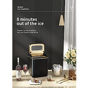 Counter Top Ice Makers with Self-Cleaning, Portable Ice Maker Countertop, 9 Cubes Ready in 8 Mins 26lbs/24hrs, Compact Ice Maker with Ice Scoop