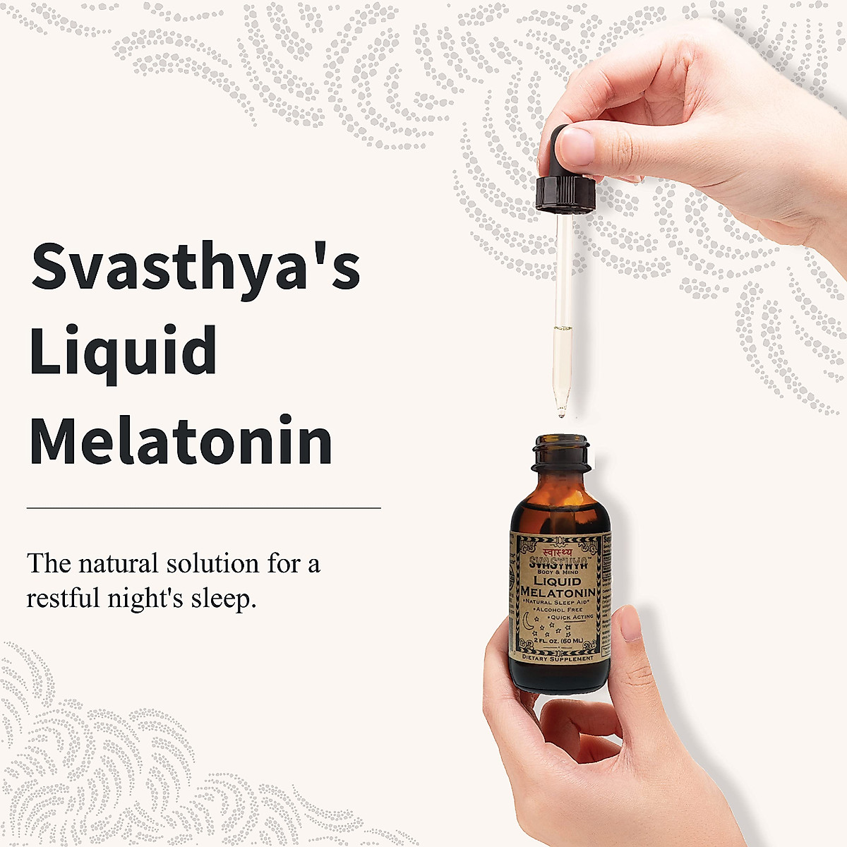 Svasthya Natural Melatonin Liquid Supplement | 100% Organic Sleep Aid for Restful Sleep Support | Alcohol - Free Melatonin Supplement | Stay Asleep Longer