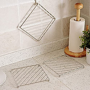 Stainless Steel Trivets for Hot Pots and Pans, VIDAYA Luxury Metal Pot Holders -Multi-Use Great Heat Resistant Hot Pads for Kitchen Counter, Upgrade Enlarged Diameter Hot Plate Holder (3 Pack)