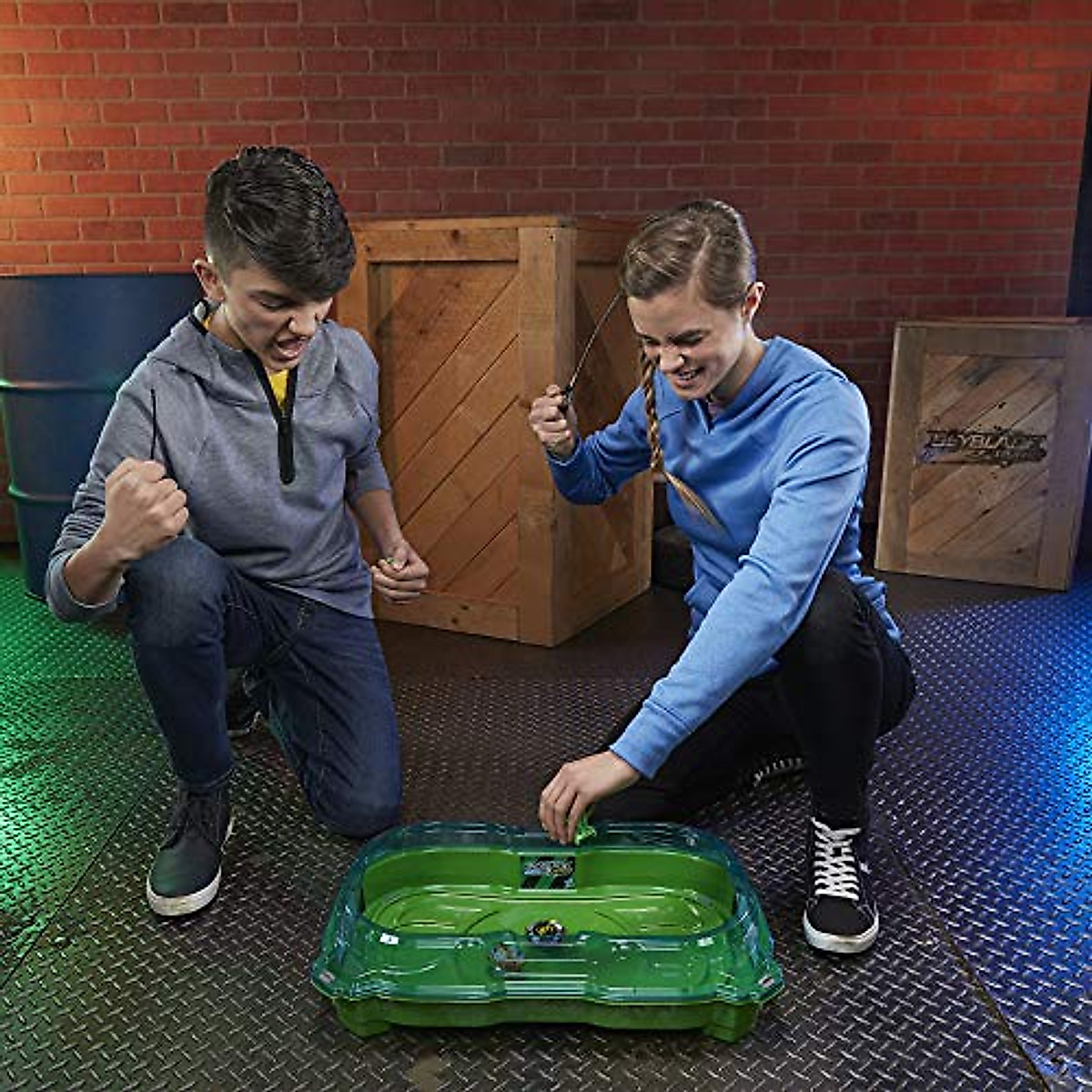 BEYBLADE Burst Turbo Slingshock Cross Collision Battle Set - Complete Set with Burst Beystadium, Battling Tops, & Launchers Game - Age 8+