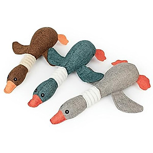 XIBANY Dog Toys Pet Mallard Duck Dog Toy for Aggressive Chewers Dog Squeaky Wild Goose Puzzle Training Toys Cute Soft Dog Chew Toy with Squeaker