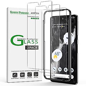 amFilm Screen Protector Compatible with Google Pixel 7 Tempered Glass, 0.26mm Thickness HD Clear, Anti-Scratch Bubbles-Free, Tempered Glass, 3 Pack