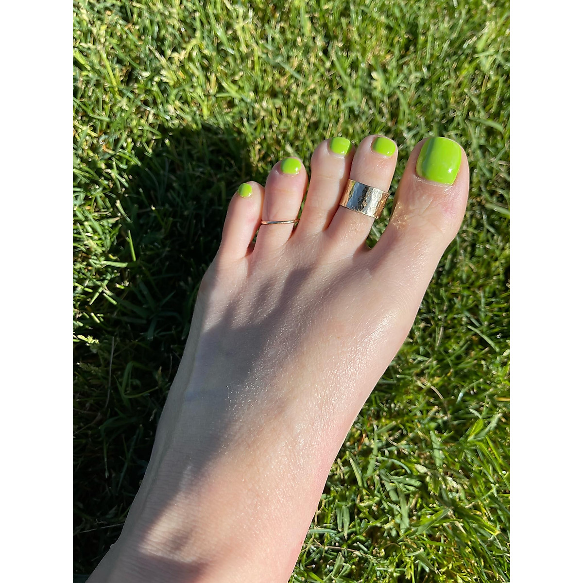 TOE RINGS & THINGS | Super Wide Band Toe Ring in Sterling or Gold Fill | Adjustable 10mm | Unisex (Sterling Silver)