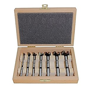Fisch FSA-197058 1/4-Inch-1-Inch Diameter Wave Cutter Forstner Bit In Wooden Box, 7-Piece