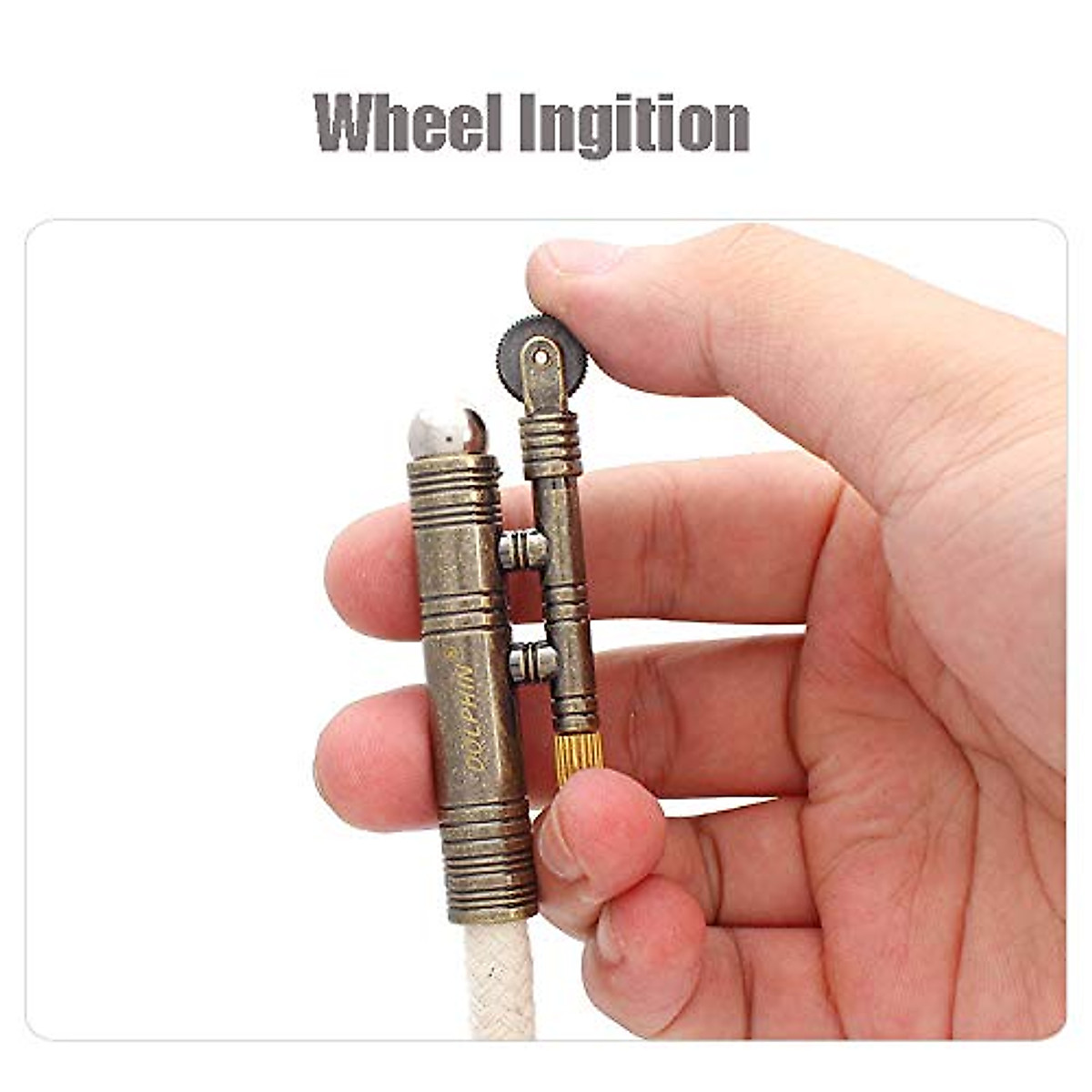 Vintage Lighter Retro Trench Rattlesnake Rope Velvet Metal Lighter Fire Starter Camping Outdoors,No need for Kerosene/gas,#3