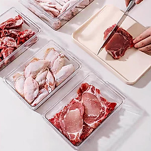 SENENQU 6 Pack Bacon Keeper for Refrigerator, Deli Meat Saver Container with Airtight Lid, Cold Cuts Cheese Container for Fridge Food Refrigerator Storage Box, Christmas Cookie, 3 Pcs Serving Tongs