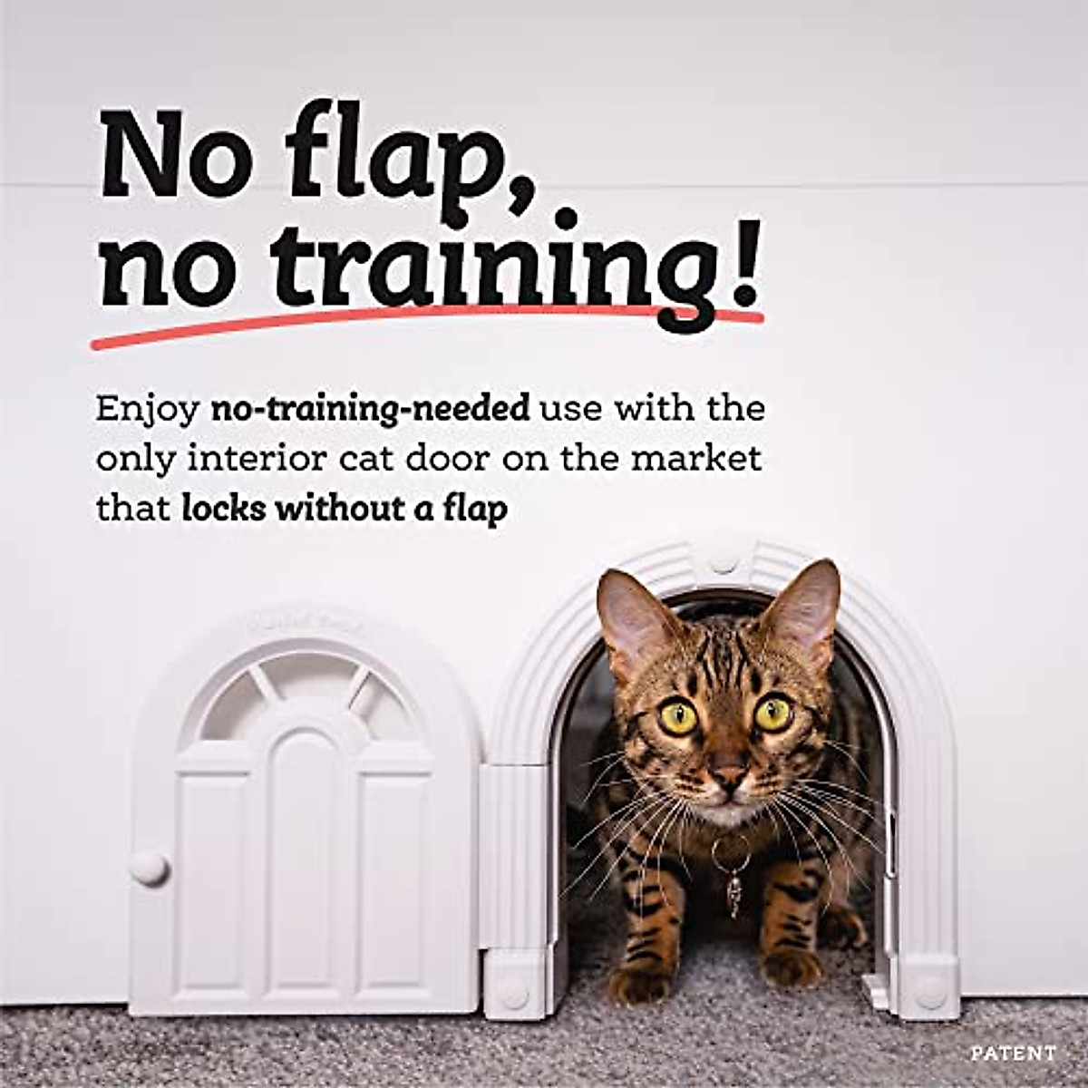 Cat Door Interior Door - No-Flap Cat Door for Interior Door, Cat Door Interior Door for Cats Up to 20 lbs, Easy DIY Setup, Secured Installation in Minutes, No Training Needed…