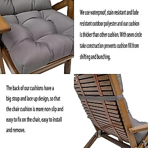 Yefound Patio Chair Cushion for Adirondack,Tufted High Back Outdoor Rocking Chair Cushion, High Back Waterproof Outdoor Indoor Seat Cushion, Teal