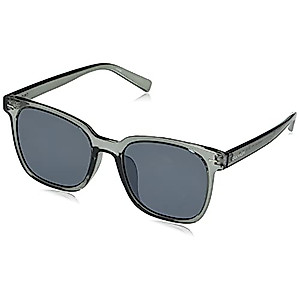 Calvin Klein Women's CK20519S Square Sunglasses, Crystal Smoke, 55/19/145