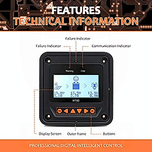 EPEVER MT-50 Remote Meter MT-50 Solar Controller LCD Display Remote Meter Fit for TracerAN, BN, TRIRON Series Solar Panel Battery Regulator