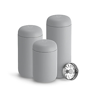 Fellow 16 oz Carter Move Travel Mug - Vacuum-Insulated Stainless Steel Travel Coffee Mug - Coffee Tumbler with Ceramic Interior and Splash Guard - Matte Grey