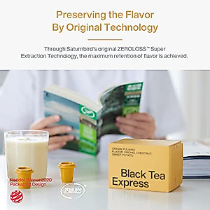SATURNBIRD Express Fuliang Black Tea, Premium Instant Tea Powder, Cold Brew Tea, Freeze-drying Tech, Ice/Hot Water/Milk, No Additives, 12 Single Serve(2 Packs, 24 count total)