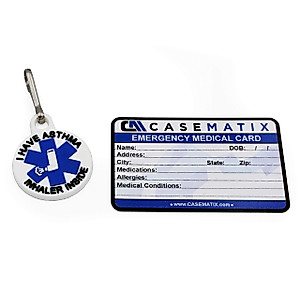 Casematix 8 Inch Insulated Asthma Inhaler Medicine Travel Bag Case Compatible with Inhaler Spacer, Masks and More, Includes Case Only