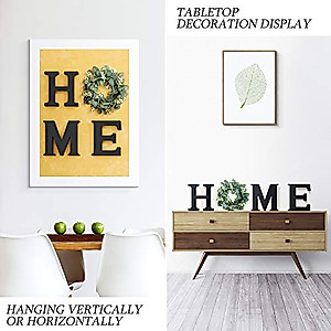 Wood Home Sign for Wall Decor Wooden Home Letters with Wreath Artificial Eucalyptus Modern Decorative Hanging Farmhouse Home Sign for Living Room Kitchen Christmas Housewarming Gift