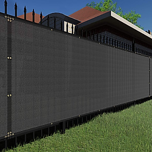 TANG Sunshades Depot Black 4x50' FT Privacy fence screen Temporary 150 GSM Heavy Duty Windscreen Fence Netting Fence Cover with Zipties 88% Privacy Blockage excellent Airflow 3 Years Warranty