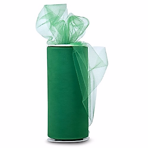 Holiday Colors Tulle Roll - 3 Holiday Colors Tulle Fabric Rolls, Classic Green, Red and Gold, 6 Inches by 25 Yards Each (75 feet).