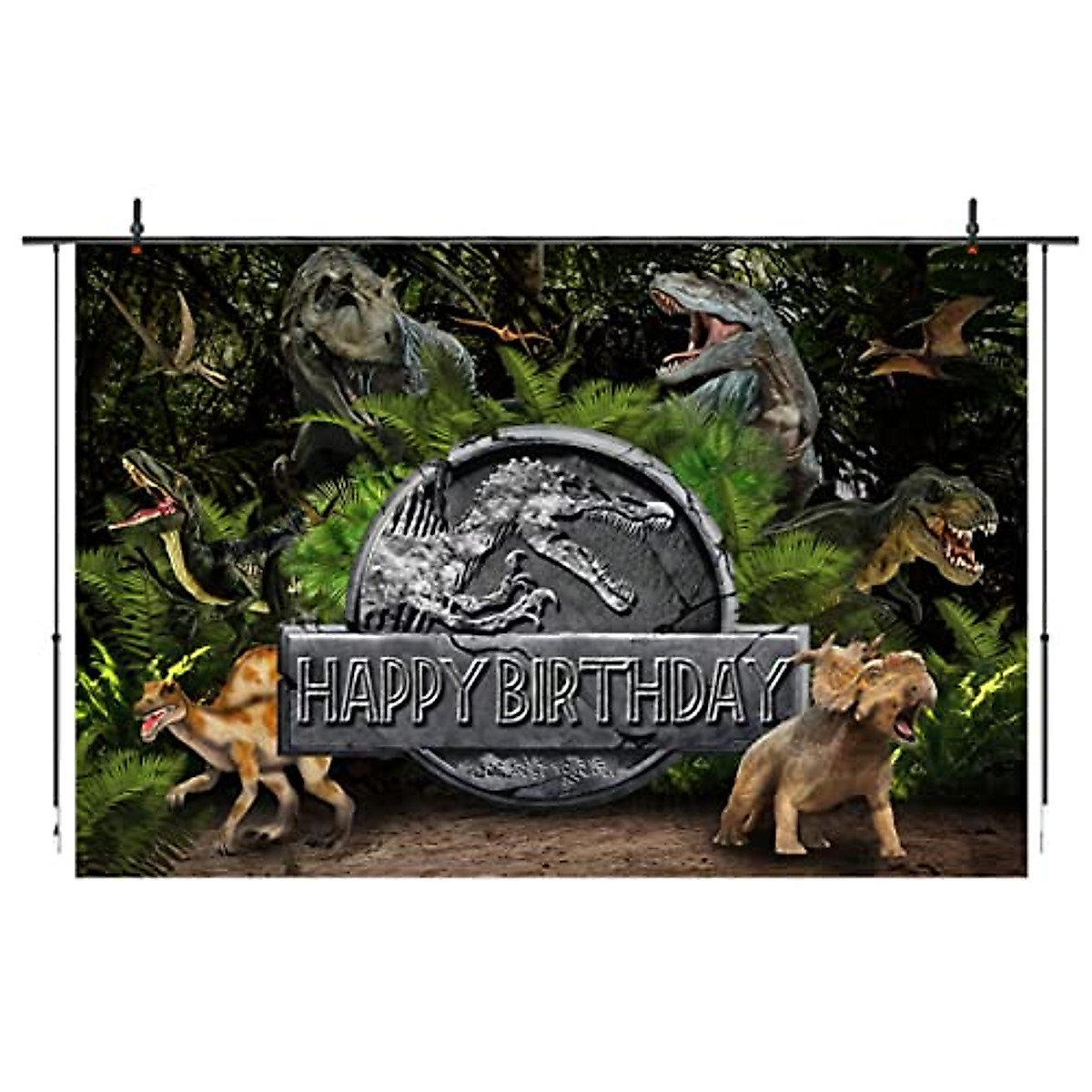 Dinosaur Themed Backdrop for Kids Boys Happy Birthday Party Teens Birthday Dinosaur Photography Background Jungle World Photography Backdrops 7x5ft