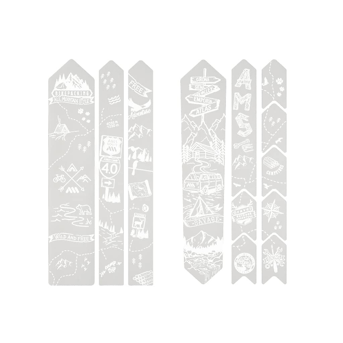 All Mountain Style Honeycomb High Impact Frame Guard Road/Gravel - Clear Bike Frame Protector Supports Universal Fitting - Helps Protect Your Bike from Scratches, Chips and Dings (Bikepacking White)