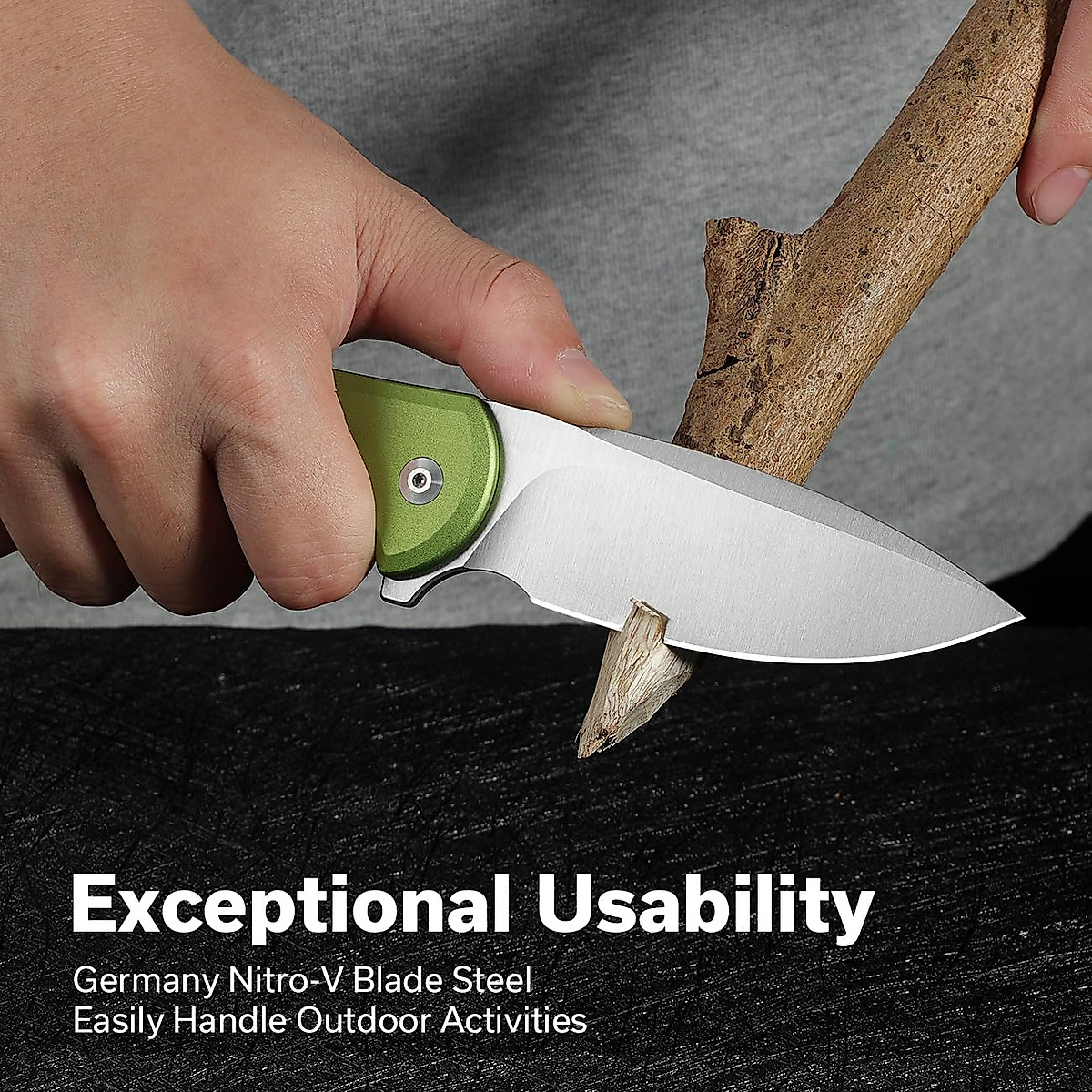 CIVIVI Button Lock Praxis Pocket Knife for EDC, Folding Knife Upgrade with Flipper 3.75" Nitro-V Blade plus Aluminum Handle, Cool Stylish Gift for Men Women C18026E-3