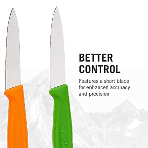 Victorinox 4-Piece Set of 3.25 Inch Swiss Classic Paring Knives with Straight Edge, Spear Point, 3.25", Pink/Green/Yellow/Orange