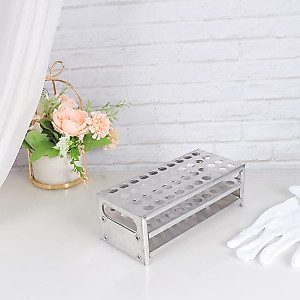 Test Tube Rack Aluminum Blood Collection Tube Holder - School Supply Equipment Storage Organizer for Laboratory (40x12.5)