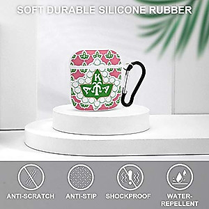 AKA SOR-ority Compatible with AirPods Case Shockproof Portable Protective Hard Silicone Case Cover Skin with Keychain for AirPods 2 & 1 Charging Case