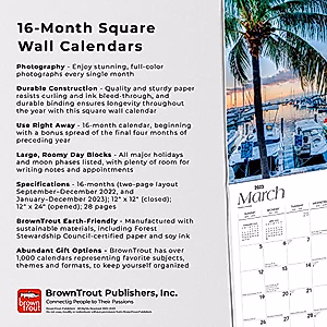 Florida Coast | 2023 12 x 24 Inch Monthly Square Wall Calendar | Foil Stamped Cover | BrownTrout | USA United States of America Southeast State Nature