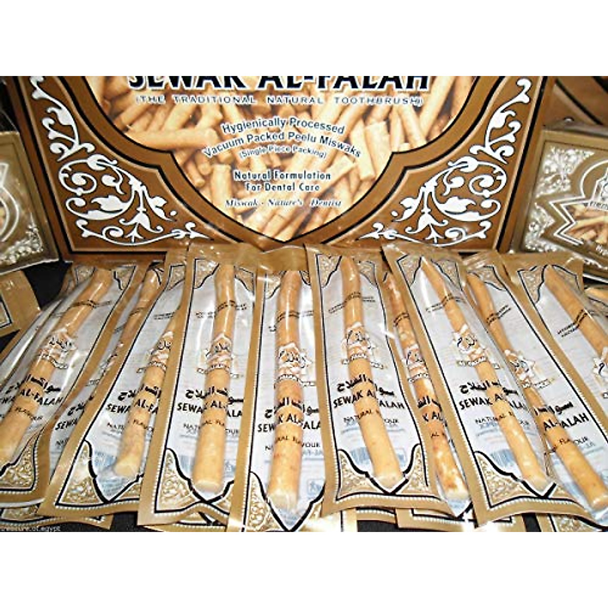 10 x Al Falah Miswak Traditional Natural Manual Toothbrush Sewak Vacummed & Packed