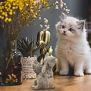 Tsyulog Cat Angel Memorial Figurine, Cat Memorial Gifts, Losing a Cat Sympathy Gift, Cat Gifts for Cat Lovers, Passed Away Cat Gift, Sculpted Hand-Painted Figure