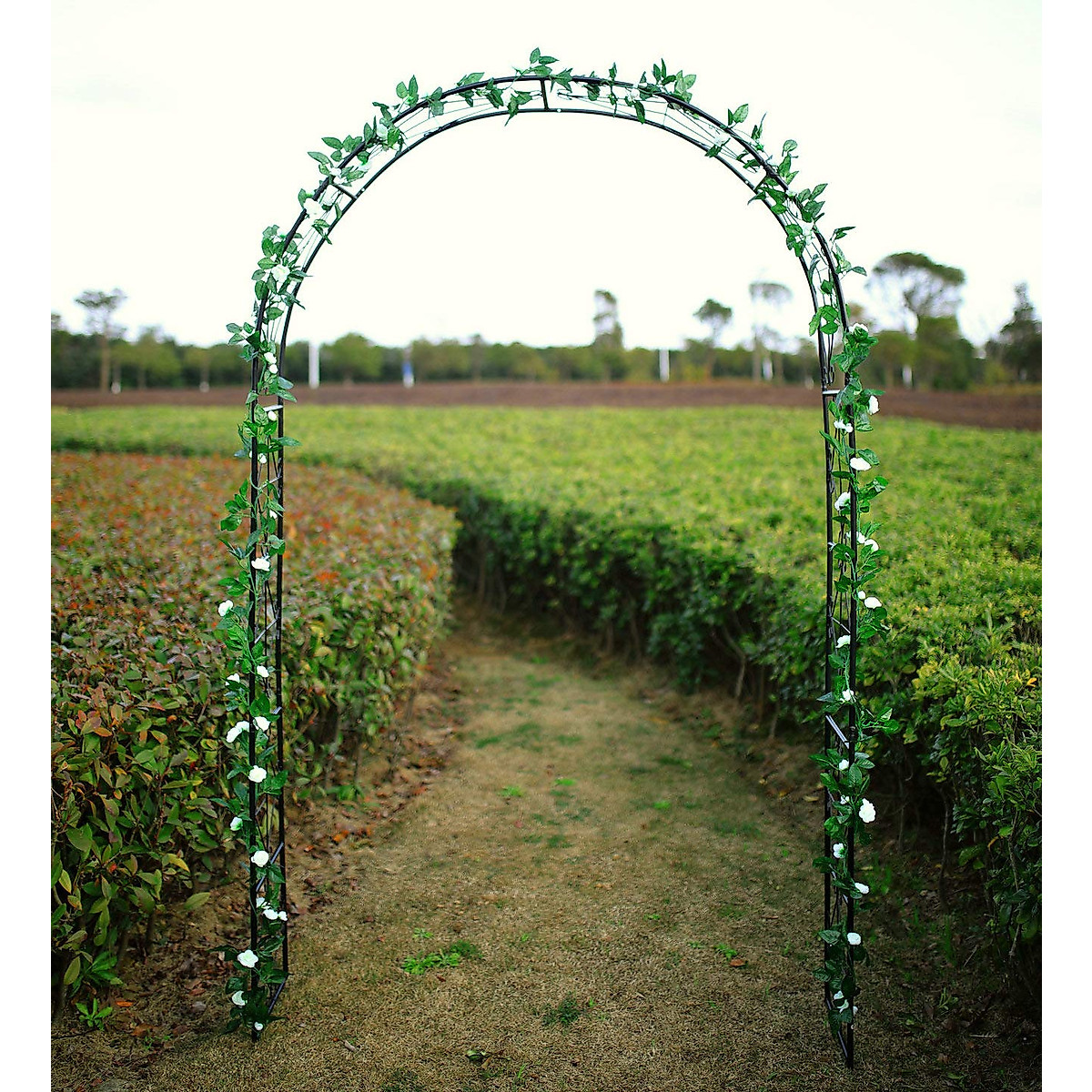 1. GO Steel Garden Arch, 7'2'' High x 4'5'' Wide, Garden Arbor for Various Climbing Plant, Outdoor Garden Lawn Backyard