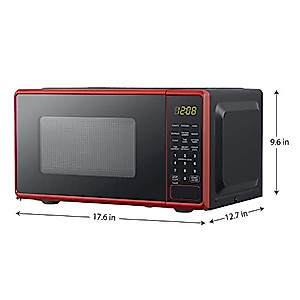 Red Digital Microwave Oven Proctor cooking and defrosting child safety lock