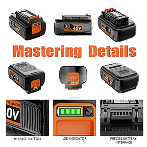 TenHutt 【Upgrade】 3.0Ah Replace Battery for Black&Decker 40V Lithium Battery for Black and Decker 40V Power+ Tools LBX2040 LBXR36 LBXR2036 LST540 LCS1240 LBX1540 LST136W Black+Decker Lithium Battery
