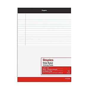 Tru Red 163865 Notepads 8.5-Inch X 11.75-Inch Wide White 50 Sh/Pad 12 Pads/Pk
