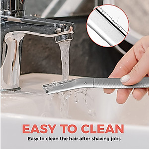 ZOMCHI Eyebrow Razor, Face Razors for Women&Men, Eyebrow Trimmer Shaper with Precision Cover,Facial Shaver with 6 Blades (Silver)