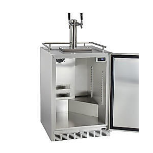 Kegco Kegerator 24" Wide Dual Tap Stainless Steel Undercounter Beer Dispenser HK38SSU-2