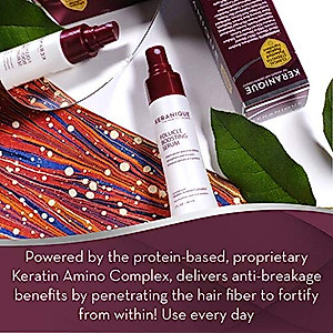 Keranique Follicle Boosting Serum for Healthy Hair Growth with Keratin Amino Complex. Fights build-up of DHT, nourishes scalp, stimulates hair follicles. Use daily for thicker fuller healthier hair