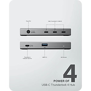Alogic TB4H3TB Thunderbolt 4 Blaze Dock Compact Hubtriplethunderbolt Output