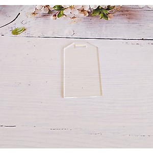 10pcs Acrylic Laser Cut Reserved Tags，Luggage Tag Wedding Place Cards，Acrylic Reserve Seating Tag，Blank Acrylic Keychain (Clear)