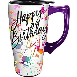 Spoontiques Happy Birthday Ceramic Travel Mug
