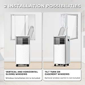 TURBRO Greenland 10,000 BTU ASHRAE (6,000 BTU SACC) Portable Air Conditioner, Dehumidifier and Fan, 3-in-1 Floor AC Unit for Rooms up to 400 Sq Ft, Sleep Mode, Timer, Remote Included