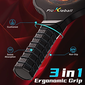 Zononoca Pickleball Paddles - Pickleball Set with 2 Fiberglass Pickleball Paddles, 2 Indoor & 2 Outdoor Pickleball Balls, Pickleball Bag, Lightweight Pickleball Paddles Set of 2 for Beginners & Pros