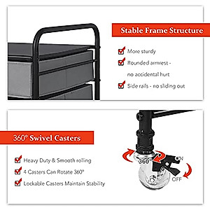 Fridge Stand with Storage, WAYTRIM Kitchen Fridge Stand Mini Fridge Organizer Stand for Dorms Refrigerator Stand with Metal Frame Wooden Tabletop 4 Swivel Wheels for Mobility